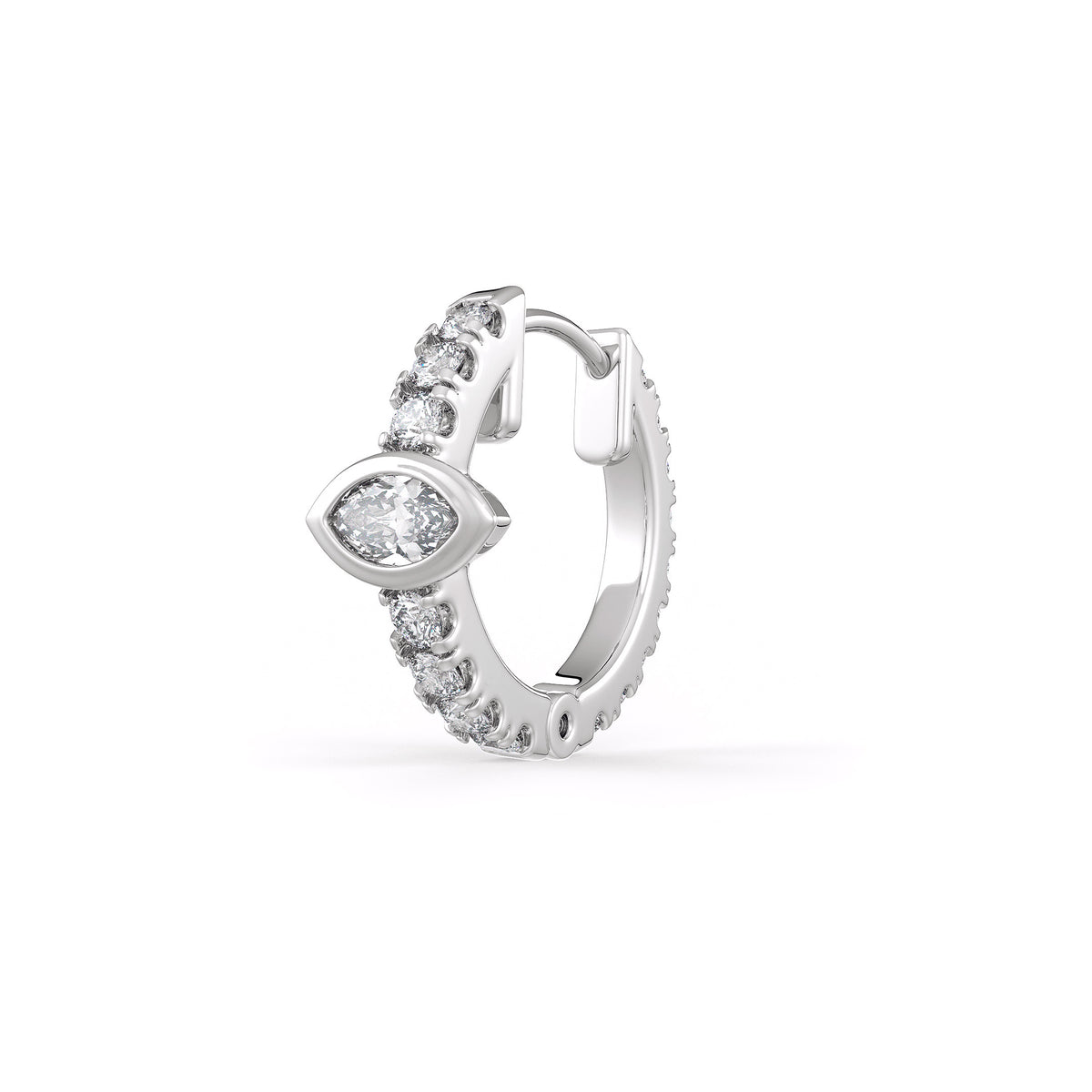 18ct White Gold Full Eternity 10mm Diamond Hoop Earrings 0.35ct Marqui ...