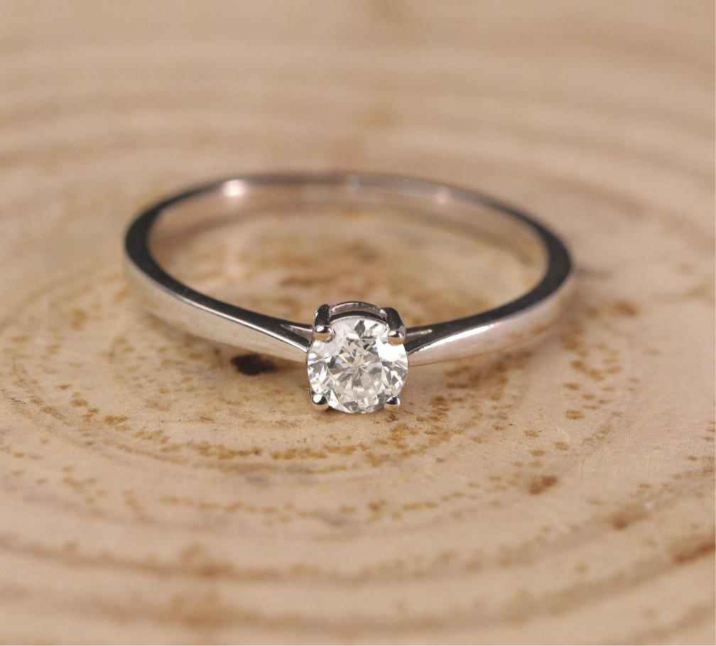 0.30ct Solitaire Diamond Ring in 18ct White Gold Diamond Engagement Ri ...