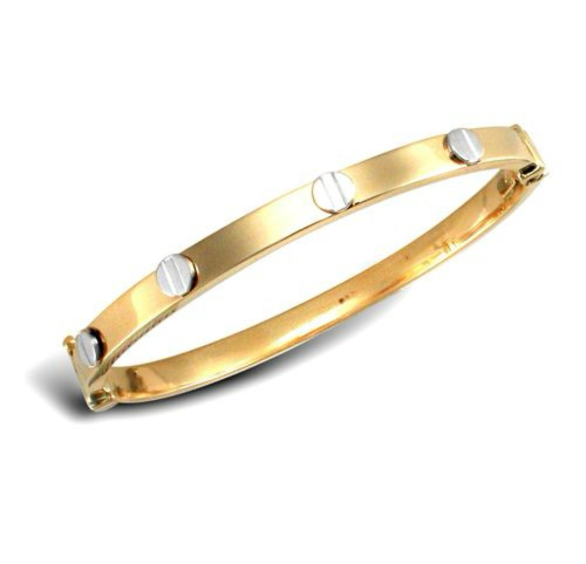Kids 9ct Yellow Gold Solid Screw Bangle | London Diamond Online