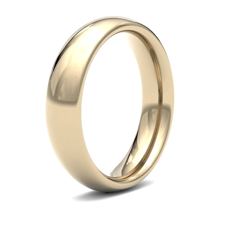 9ct Yellow Gold Premium Weight Court Profile Mirror Finish Wedding Rin ...