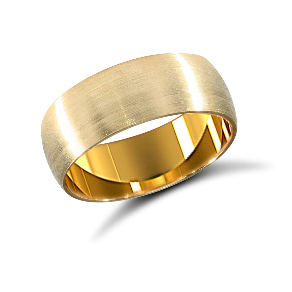 22ct Yellow Gold Standard Weight 7mm Soft Court Profile Satin Wedding ...