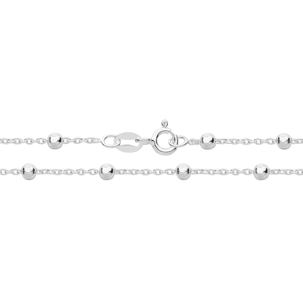 925 SILVER ROLO AND BEAD CHAIN 22 inch long chain – London Diamond Online