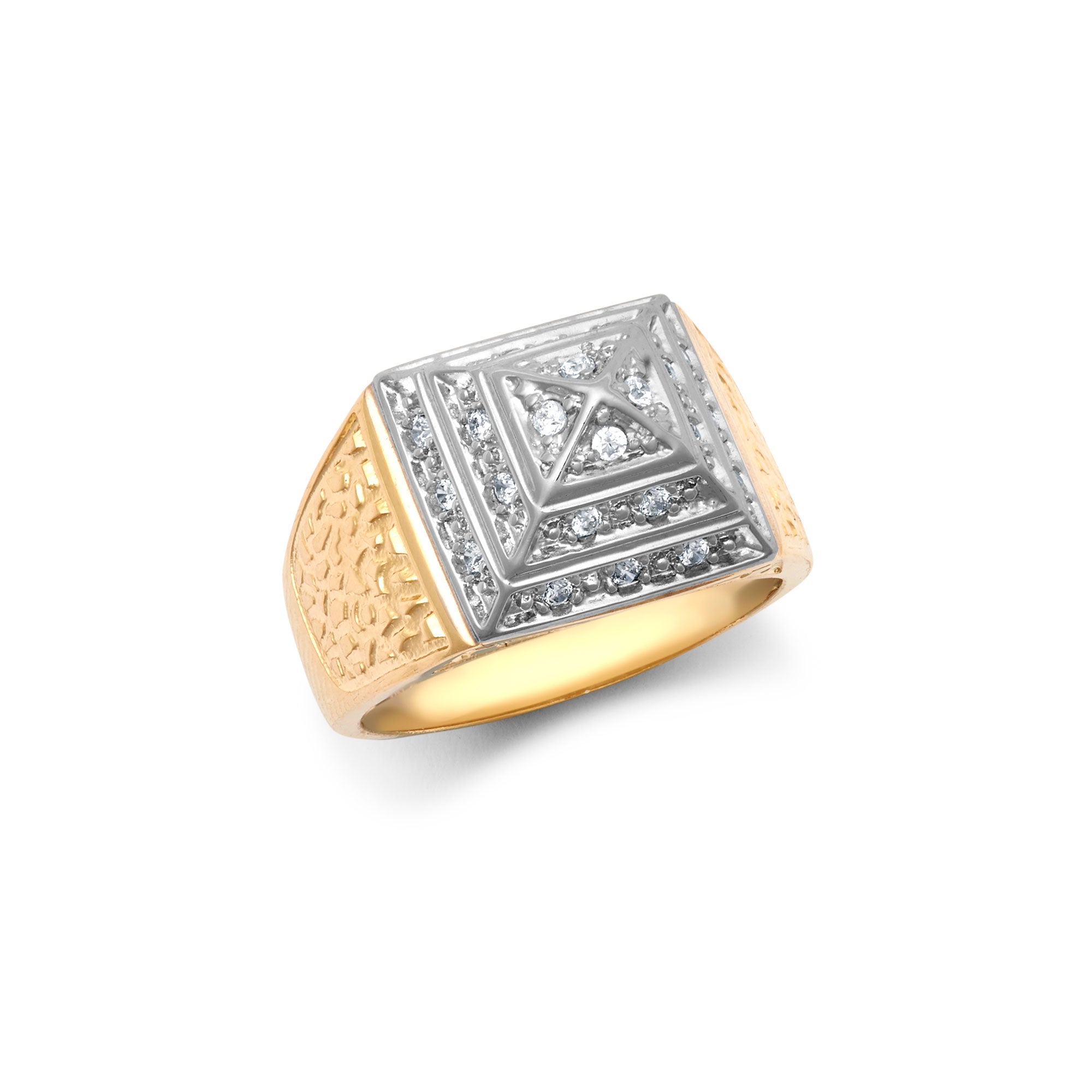 9ct Yellow Gold Child's CZ Set Pyramid Ring – London Diamond Online