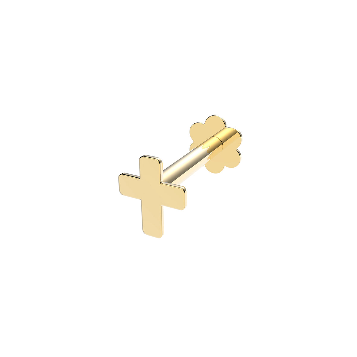 9ct Gold Cross Cartilage Labret for Helix & Tragus piercing – London ...